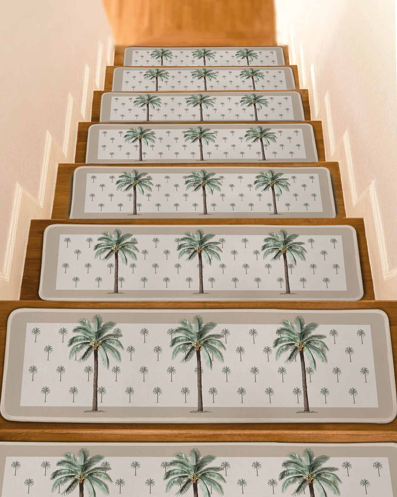 Stair Treads for Wooden Steps, Palm Trees Peel and Stick Stair Treads ...