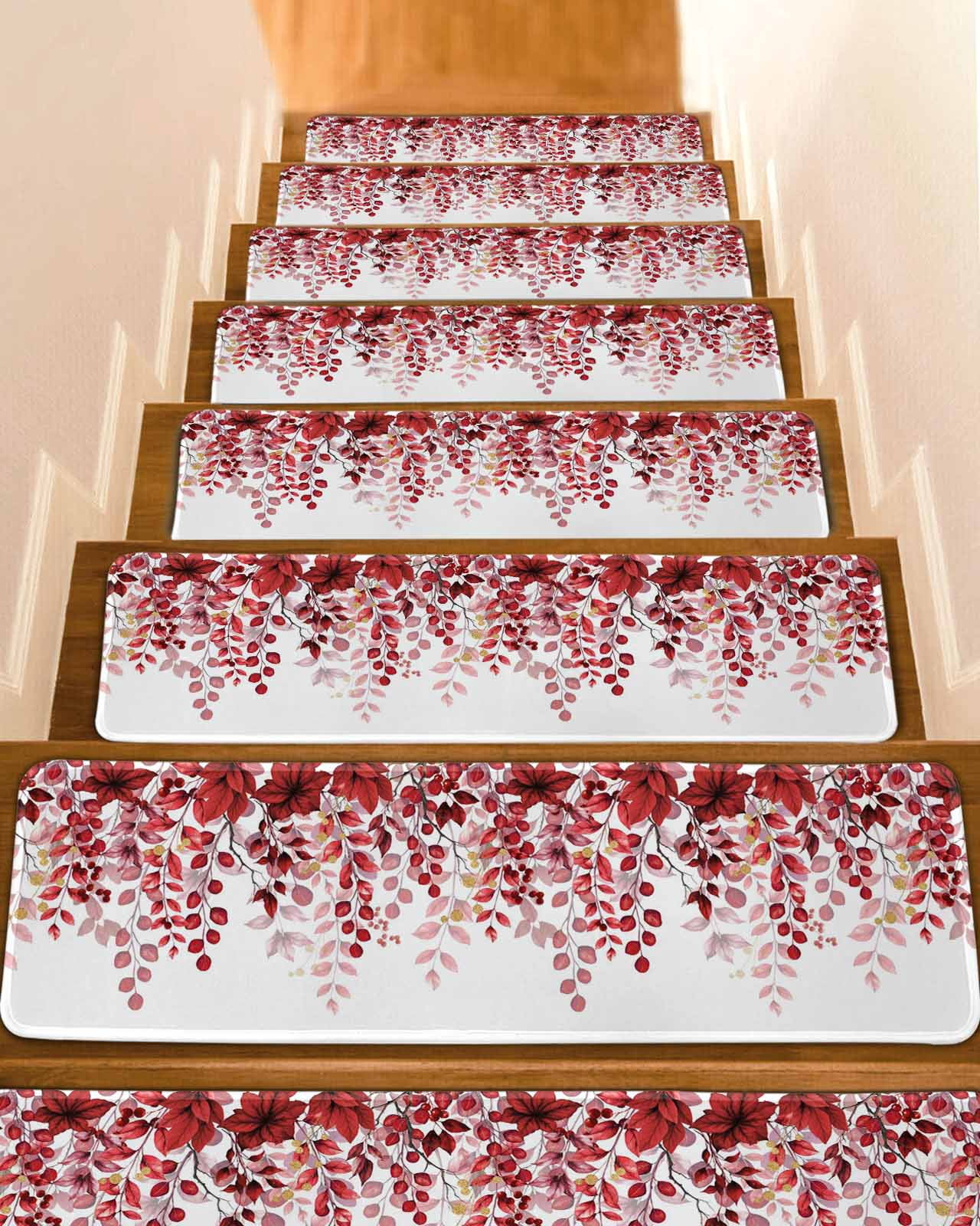 Stair Treads for Wooden Steps, Red Eucalyptus Leaves Peel and Stick ...