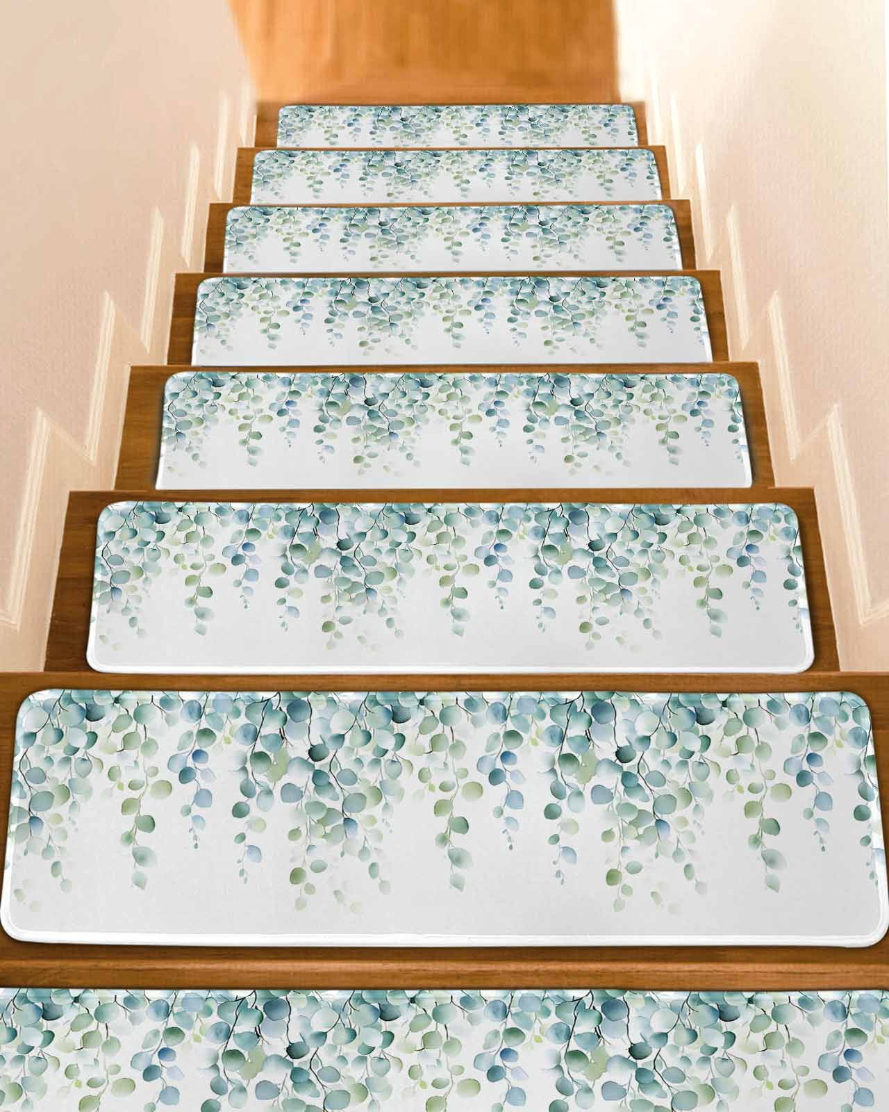 Stair Treads for Wooden Steps, Sage Green Eucalyptus Peel and Stick ...