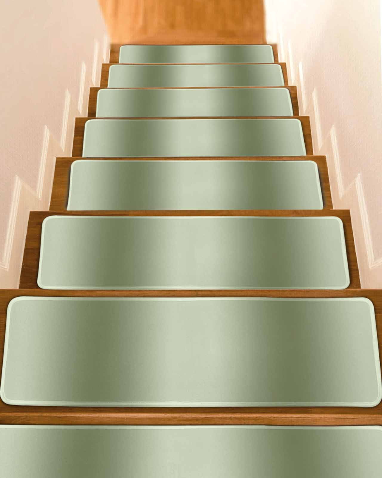 Stair Treads for Wooden Steps, Sage Green Ombre Peel and Stick Stair ...
