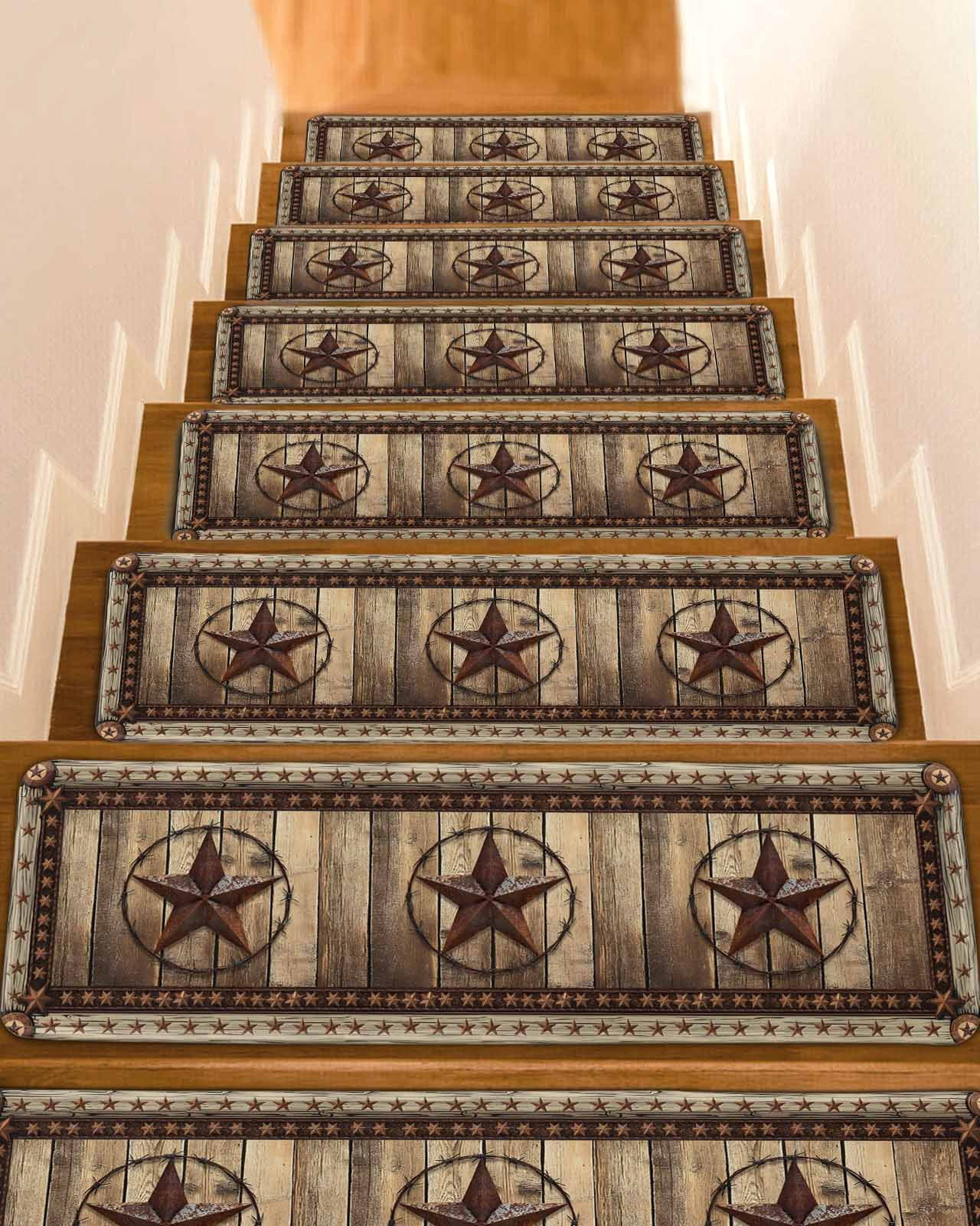 Stair Treads for Wooden Steps, Western Farmhouse Peel Stick Stair ...