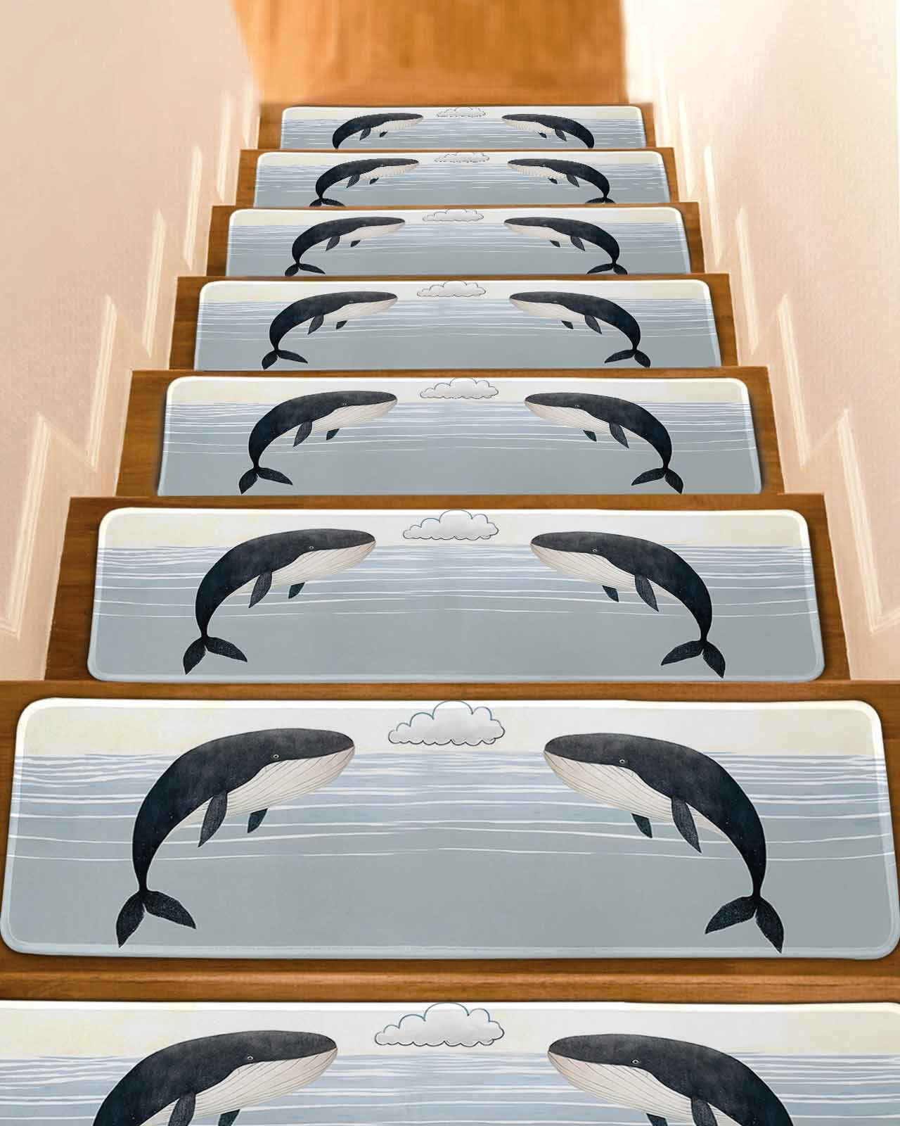 Stair Treads for Wooden Steps, Whale Peel and Stick Stair Treads with ...