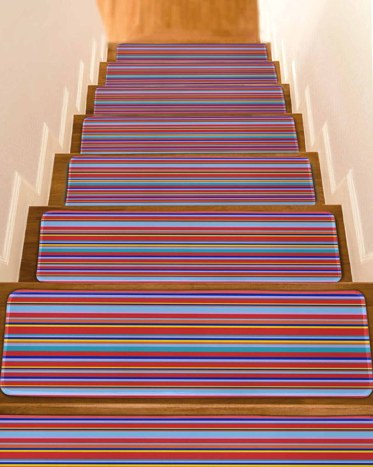 Stair Treads for Wooden Steps Indoor Runner Rug Carpet, 15 Pieces Peel ...