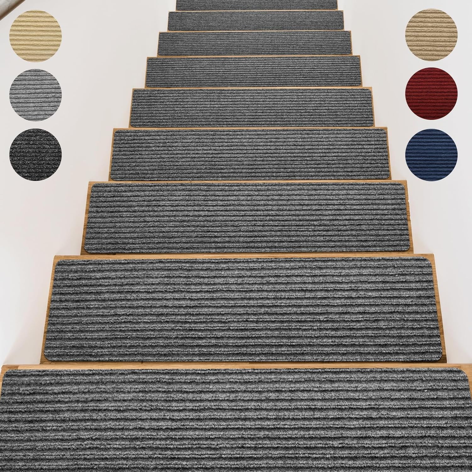 Stair Treads for Wooden Steps - Non Slip Stairs Carpet Tape Peel and ...