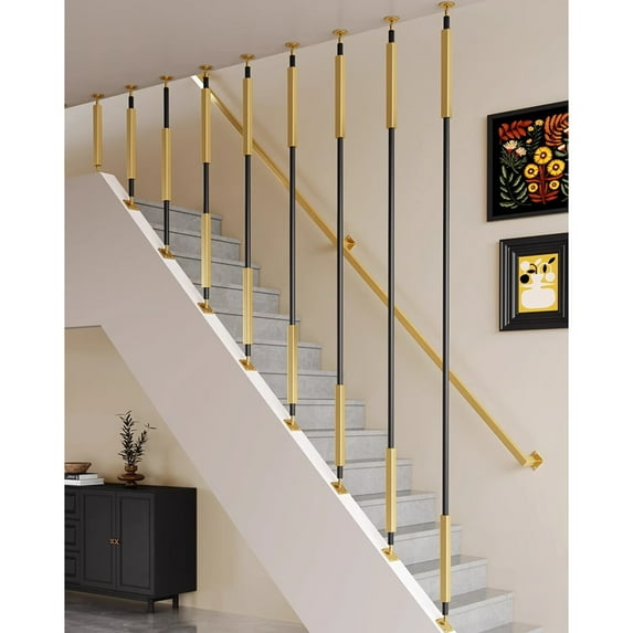 Stair railing, 30-150cm iron balustrade, transition bar from floor to ...