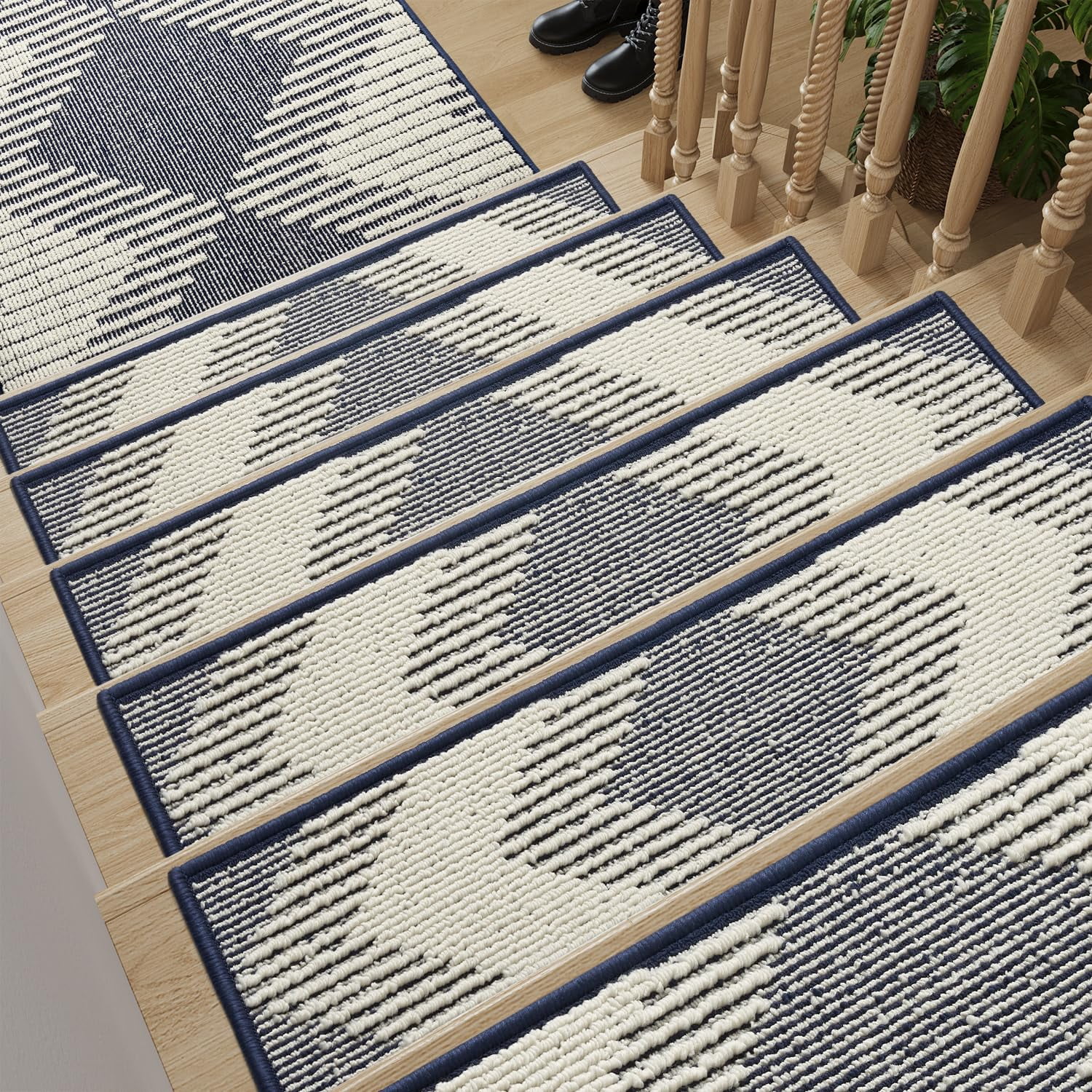 Staircase & Floor Step Treads Blue 7 PC (8" x 30") Indoor Non-Slip Use ...