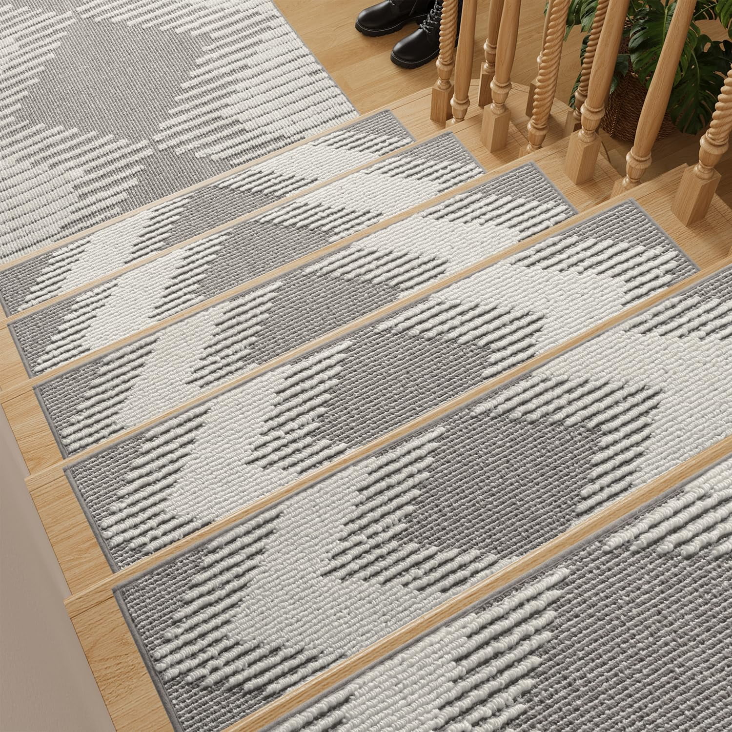 Staircase & Floor Step Treads Grey 15 PC (8" x 30") Indoor Use ...