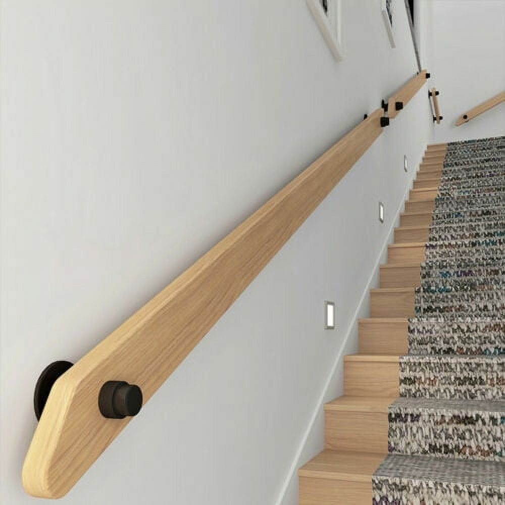 Staircase Wooden Handrail Complete Kit Stair Hand Support 440 Pounds ...