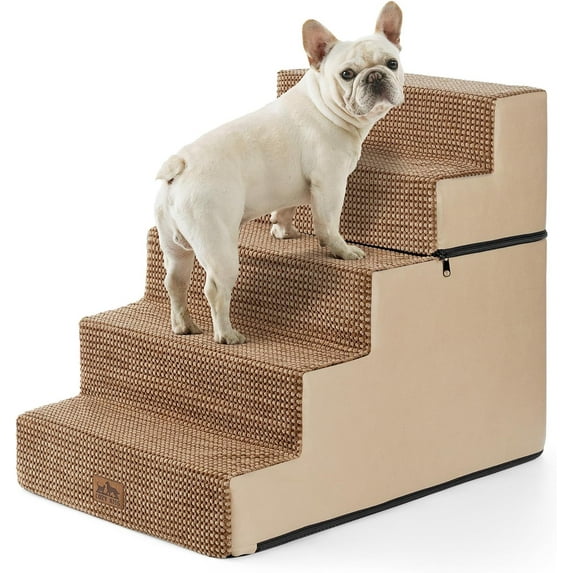 Stairs with Detachable Zipper, 19.7" Extra Wide Right-Angle Pet Stairs ...