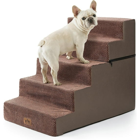 Stairs with Detachable Zipper, 19.7" Extra Wide Right-Angle Pet Stairs ...