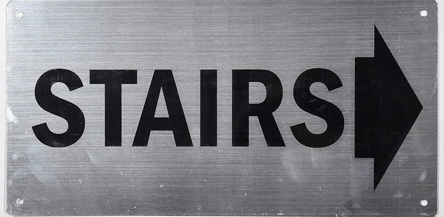 Stairs Right Arrow Sign (Silver, Rust Free,Aluminium 6x12)(ref-2022-4 ...