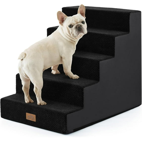 Stairs for Small Dogs 5-Step, 19.7" Extra Wide Right-Angle Pet Stairs ...