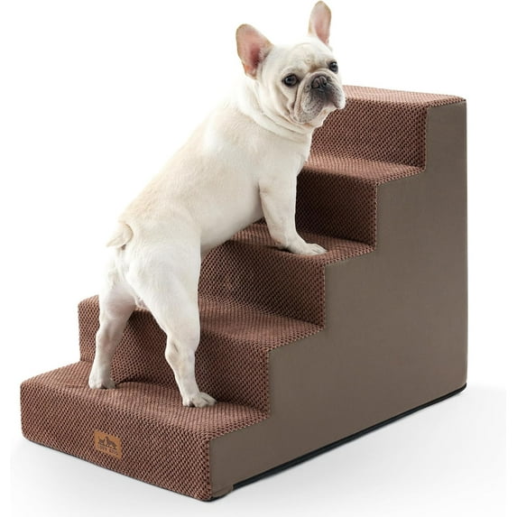 Stairs for Small Dogs 5-Step, 19.7" Extra Wide Right-Angle Pet Stairs ...