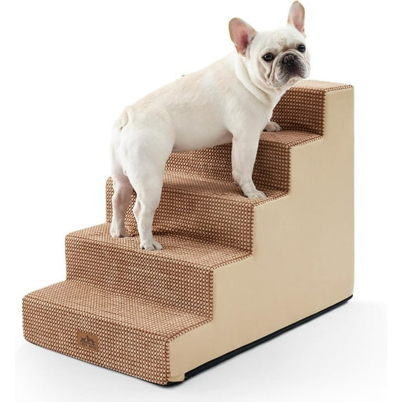 Stairs for Small Dogs 5-Step, 19.7" Extra Wide Right-Angle Pet Stairs ...
