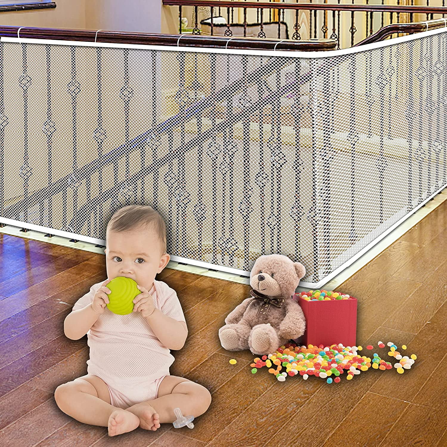 Stairway Net - Baby Safety Rail – Balcony Railing Guard -10ft L x 2 ...