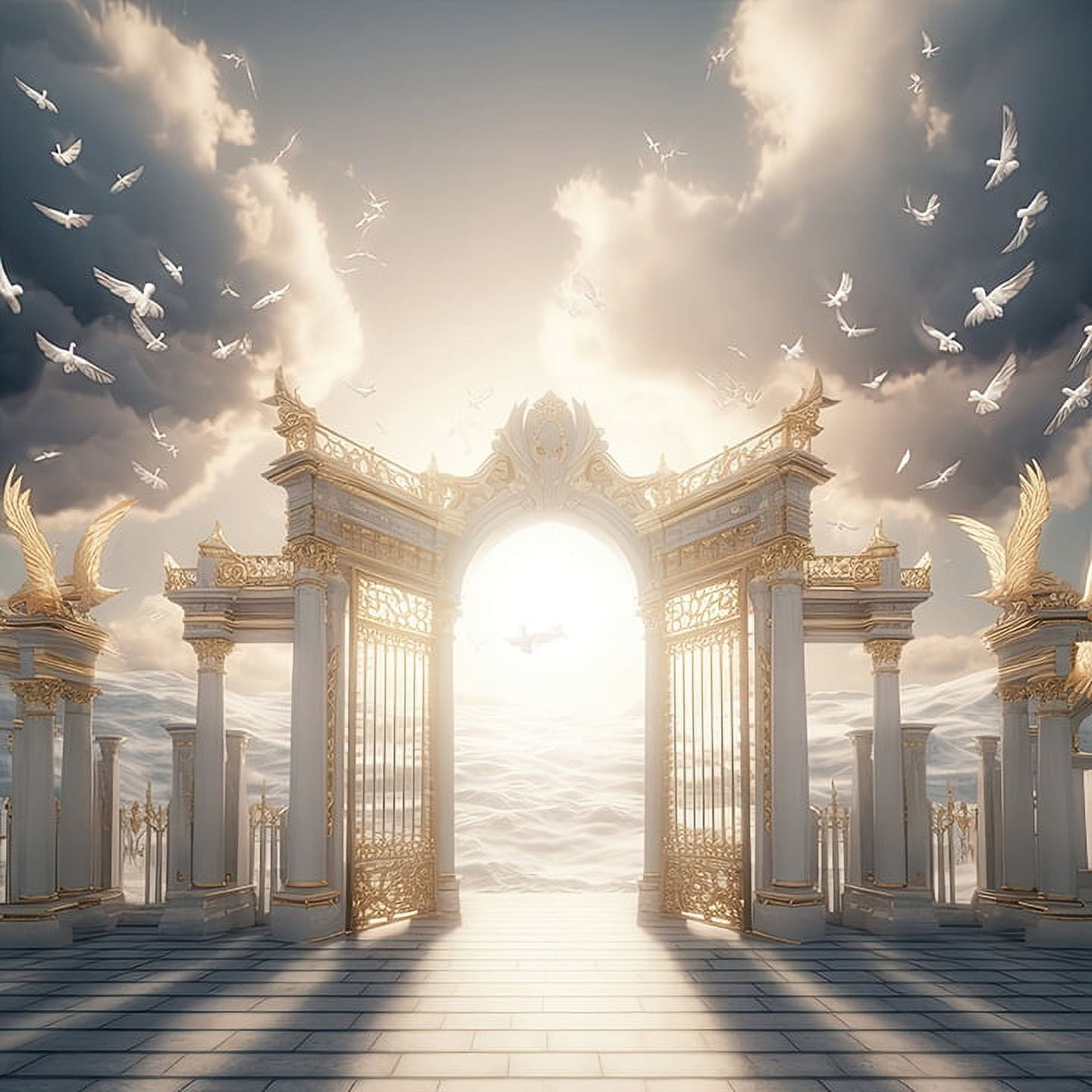 Stairway To Heaven Paradise Gate Sky Clouds Stairs Adult Portrait r ...