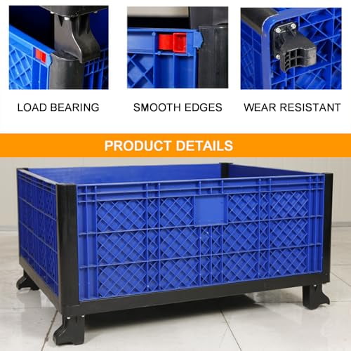 Stakable Bulk Container, 39.3" x 31.4" x 20" Commercial Industrial ...