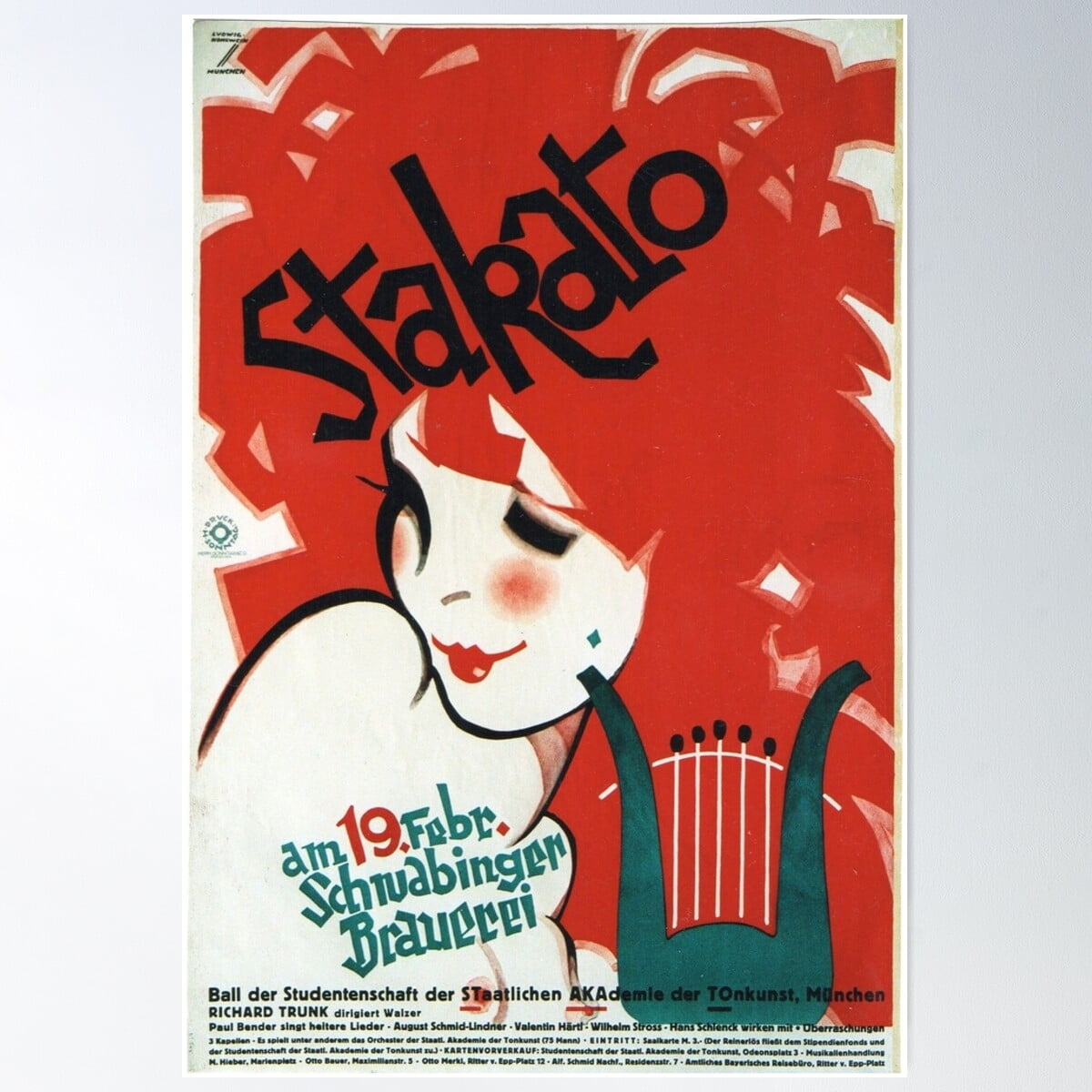 Stakato By Ludwig Hohlwein Poster Wall Art, Modern Wall Decor For ...