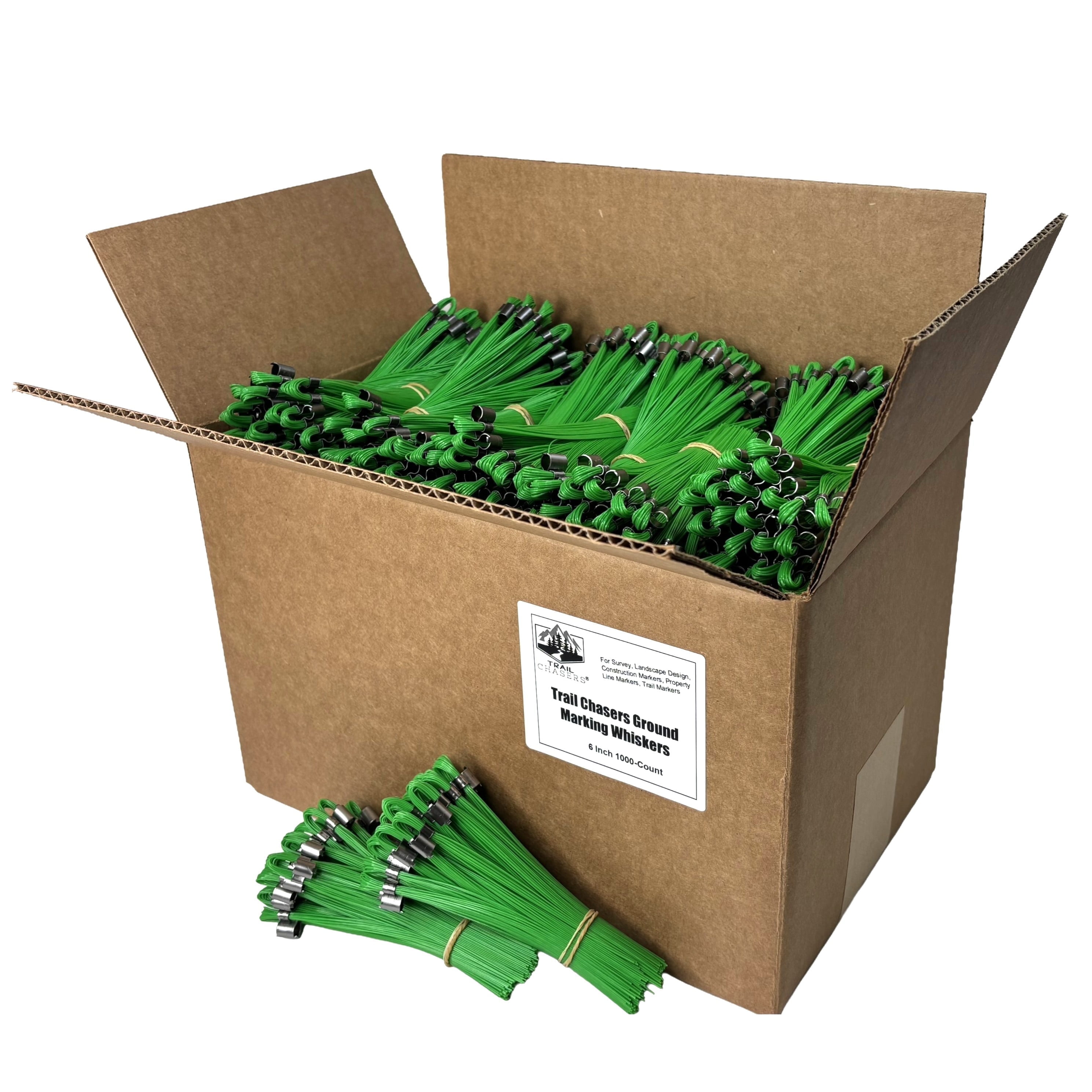 Trail Chasers 6-inch Green Landscaping Survey Flags, UV Resistant ...