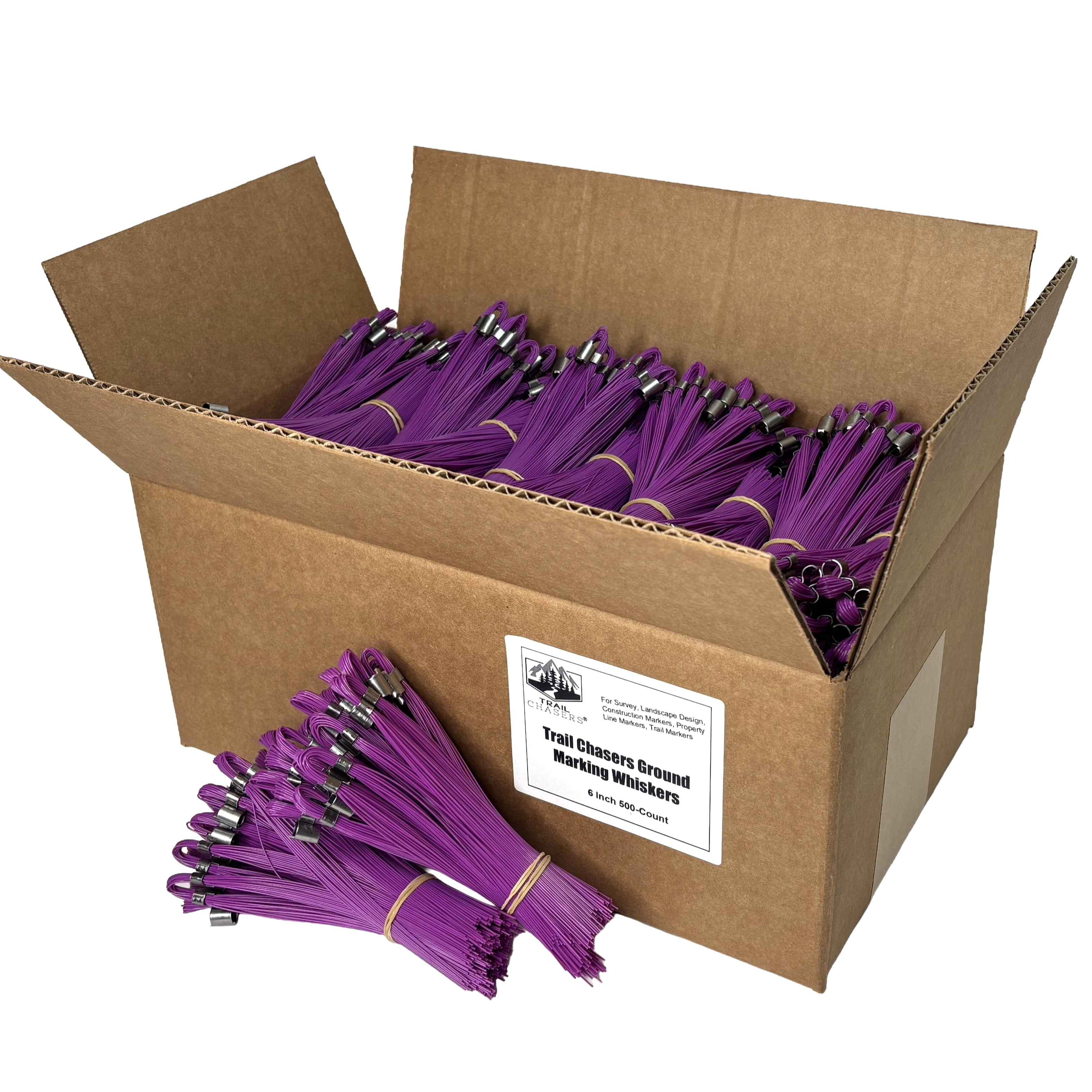 Trail Chasers 6-inch Purple Landscaping Survey Flags, UV Resistant ...