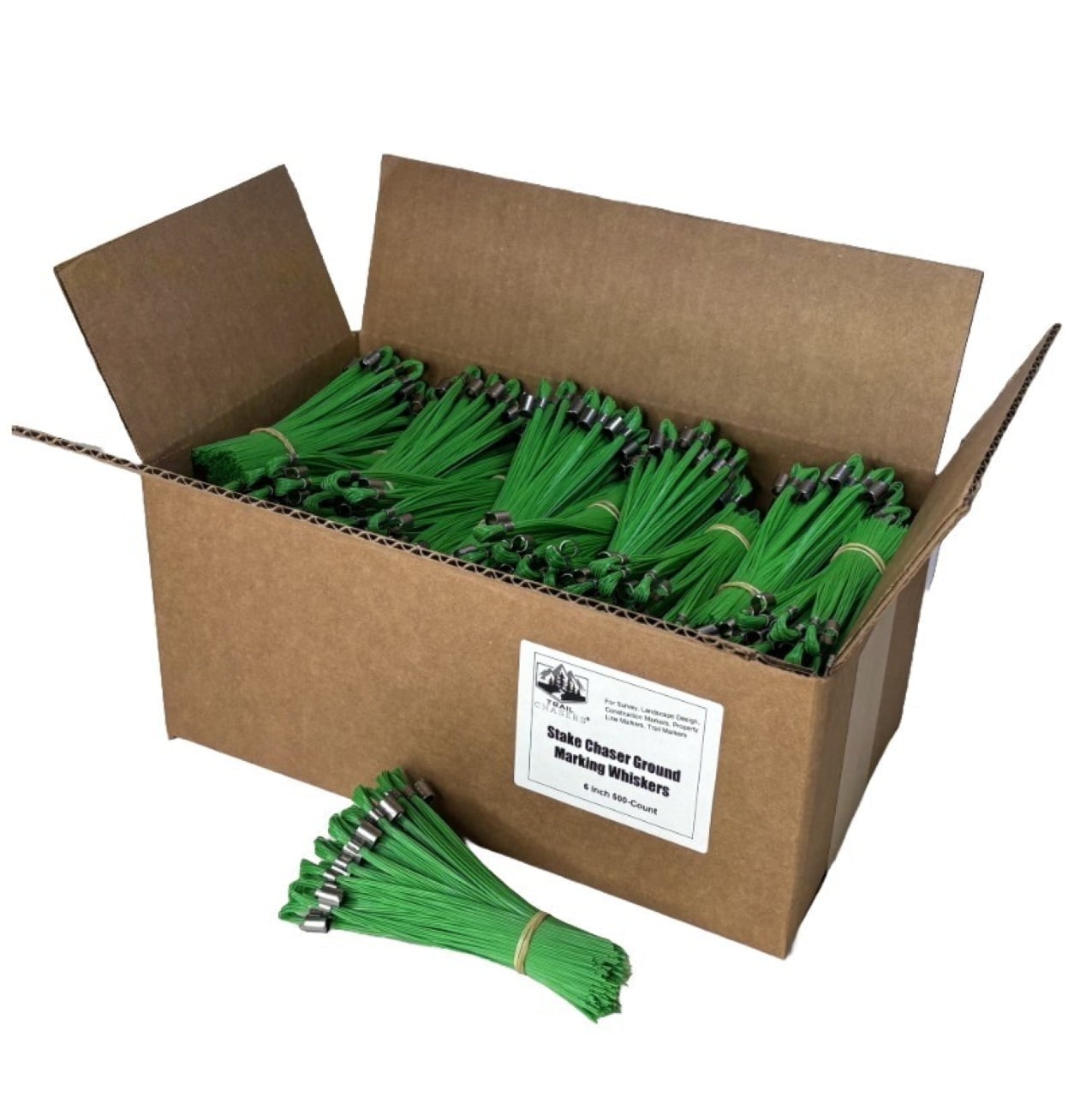 Trail Chasers 6-inch Green Landscaping Survey Flags, UV Resistant ...