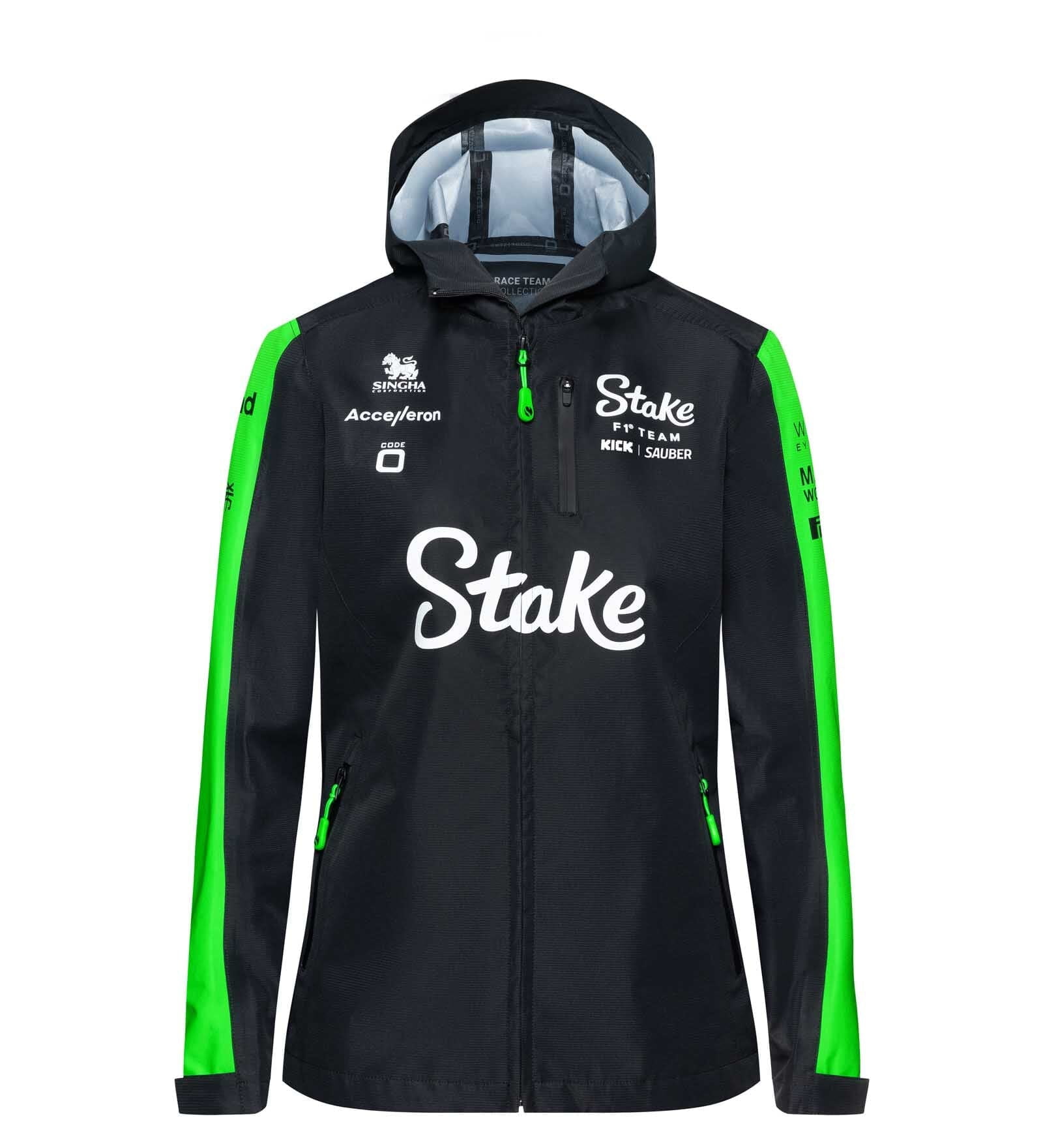 Stake F1 Kick Sauber 2024 Women's Team Rain Jacket - Black - Walmart.com