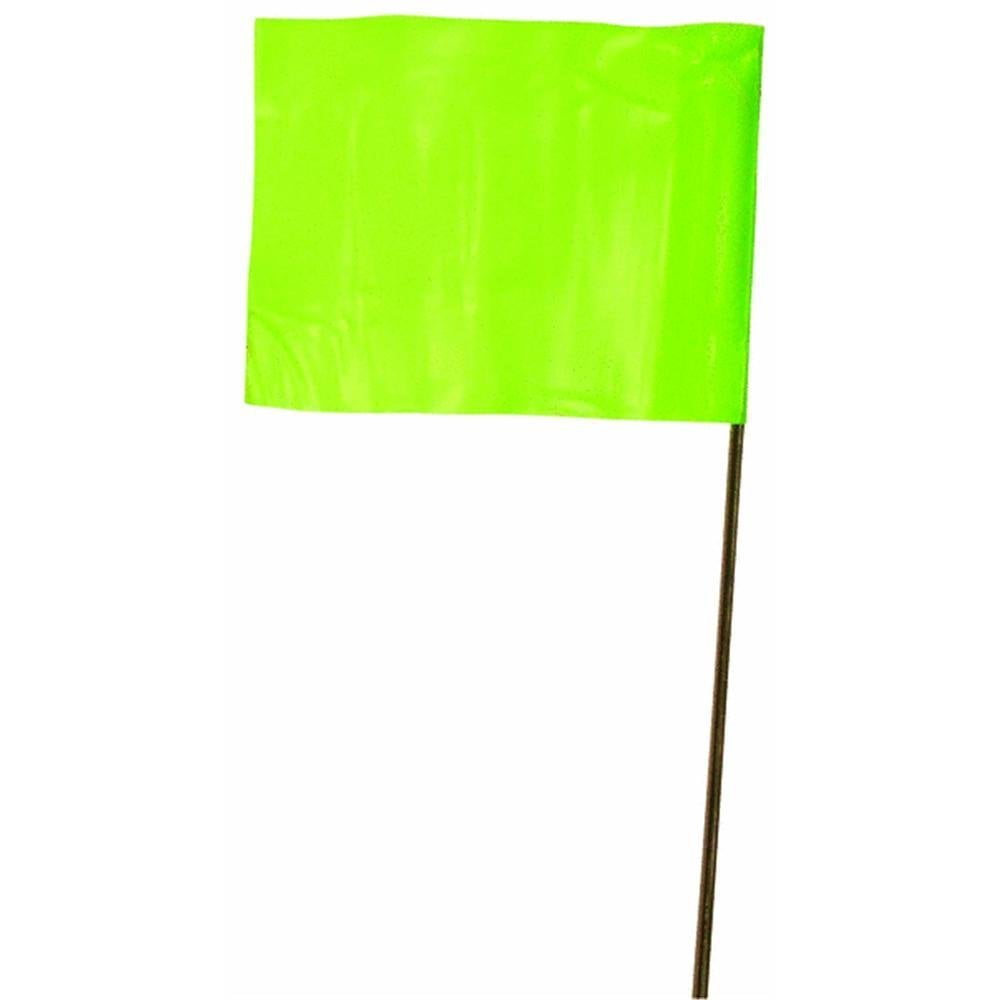Stake Flags - 2.5"x3.5"x21" lime glo stake flags Set of 100 - Walmart.com