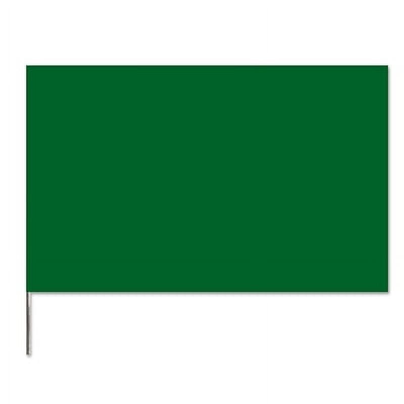 Stake Flags, 4 In X 5 In, 21 In Height, Pvc/Steel Wire, Green | Bundle ...