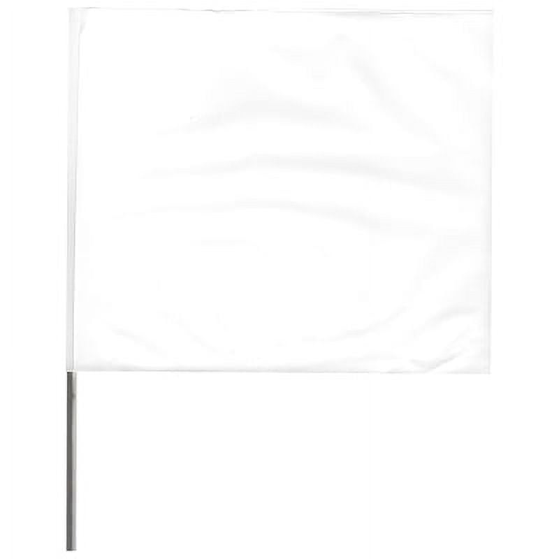 Stake Flags, 4 In X 5 In, 21 In Height, Pvc; Steel Wire, White | Bundle ...