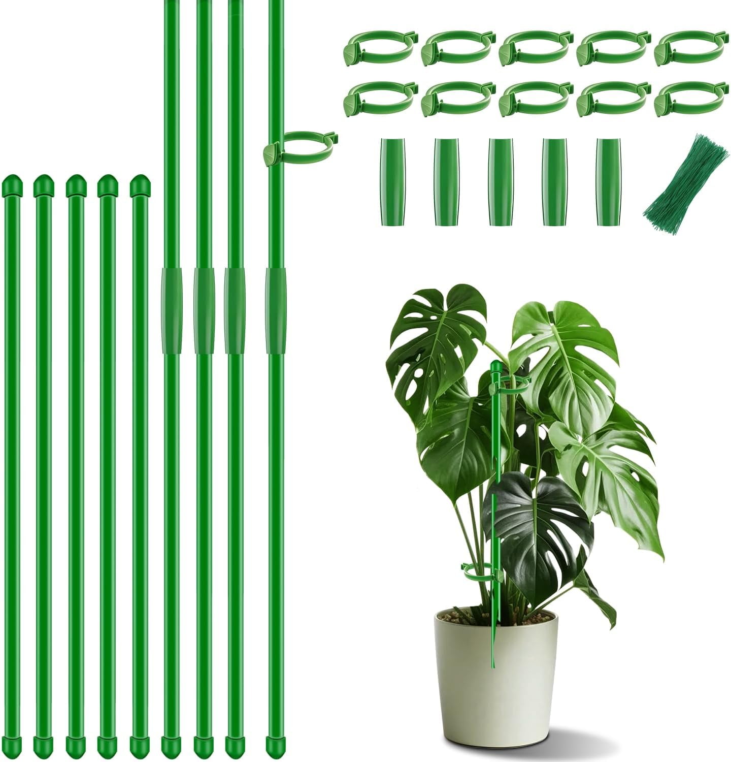Stakes 17 inch Support Orchid Stakes with Clips 10 count Garden Poles ...