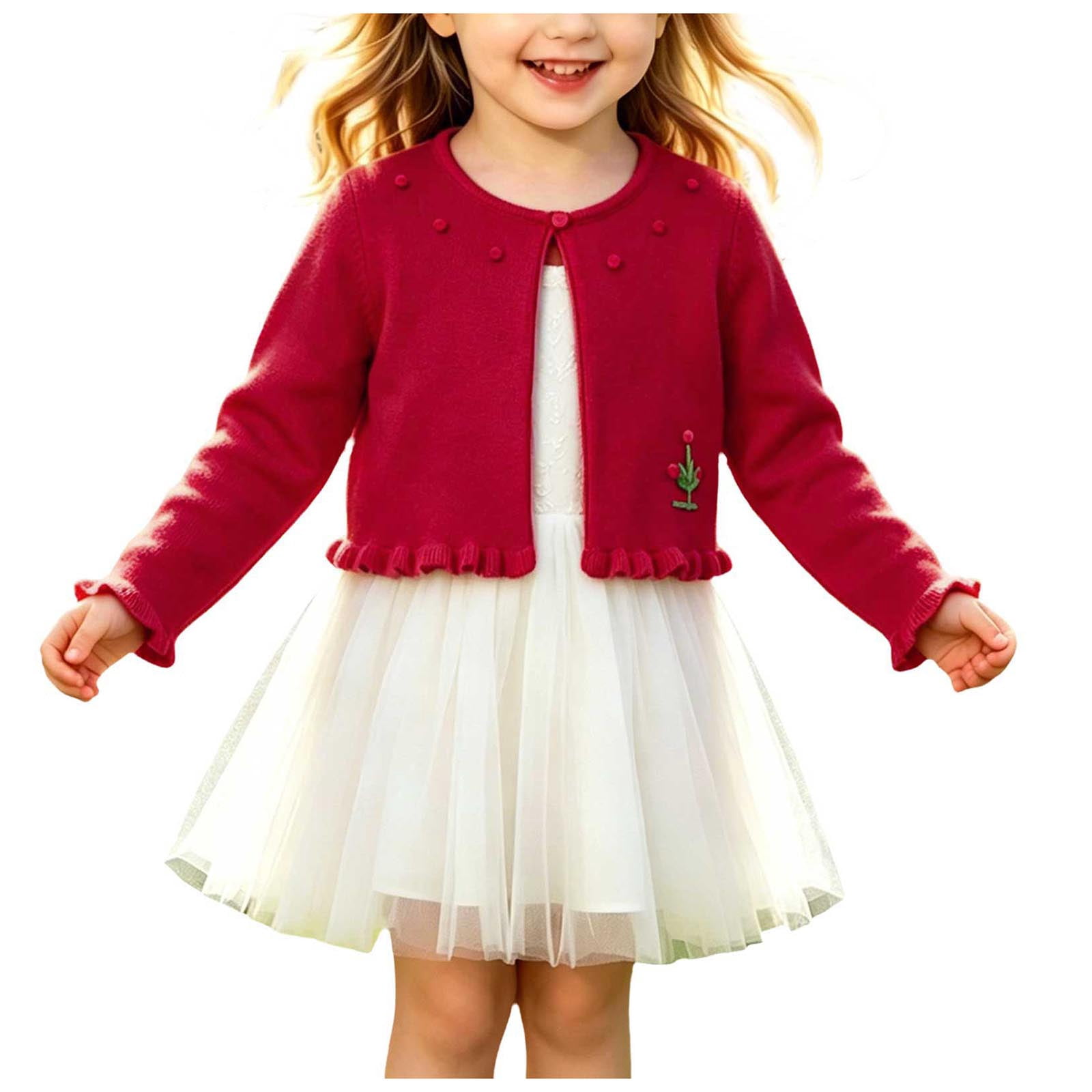 Staki Baby Girls Cardigan Sweater Infant Toddler Knit Button Up Jacket ...