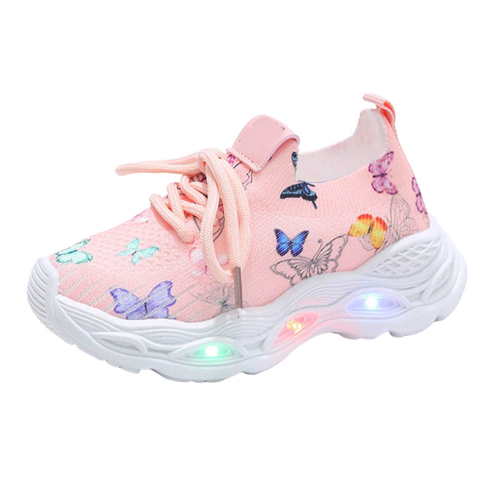 Staki Big Girls Sneakers Light Up Shoes for Toddlers LED Tennis ...