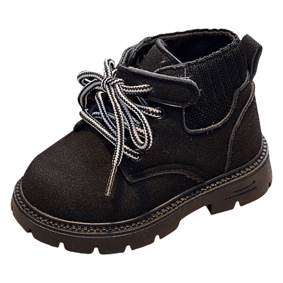 Staki Boys Fashion Boots Low Top Sneakers Faux Leather Toddler Combat ...