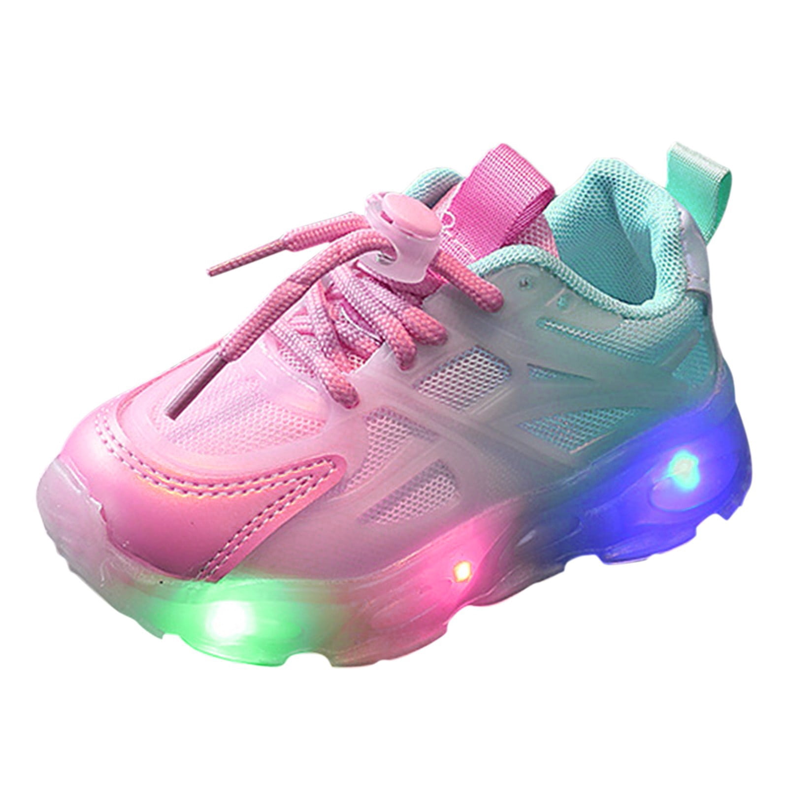 Staki Girl Sneakers Toddler Light up Shoes Girls Breathable LED Glowing ...