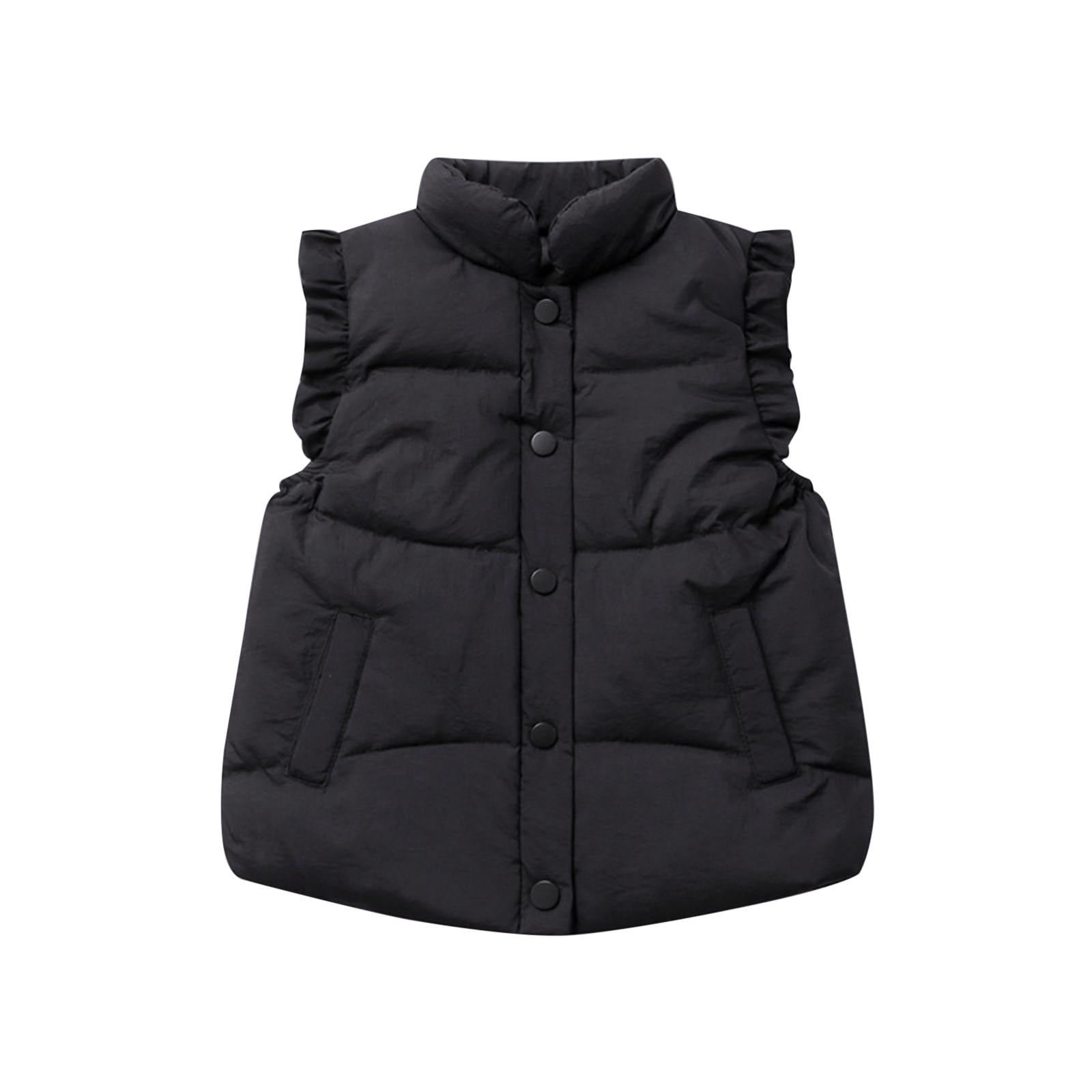 Staki Girls Fleece Vest Girls Faux Fur Vest - Lightweight Sleeveless ...