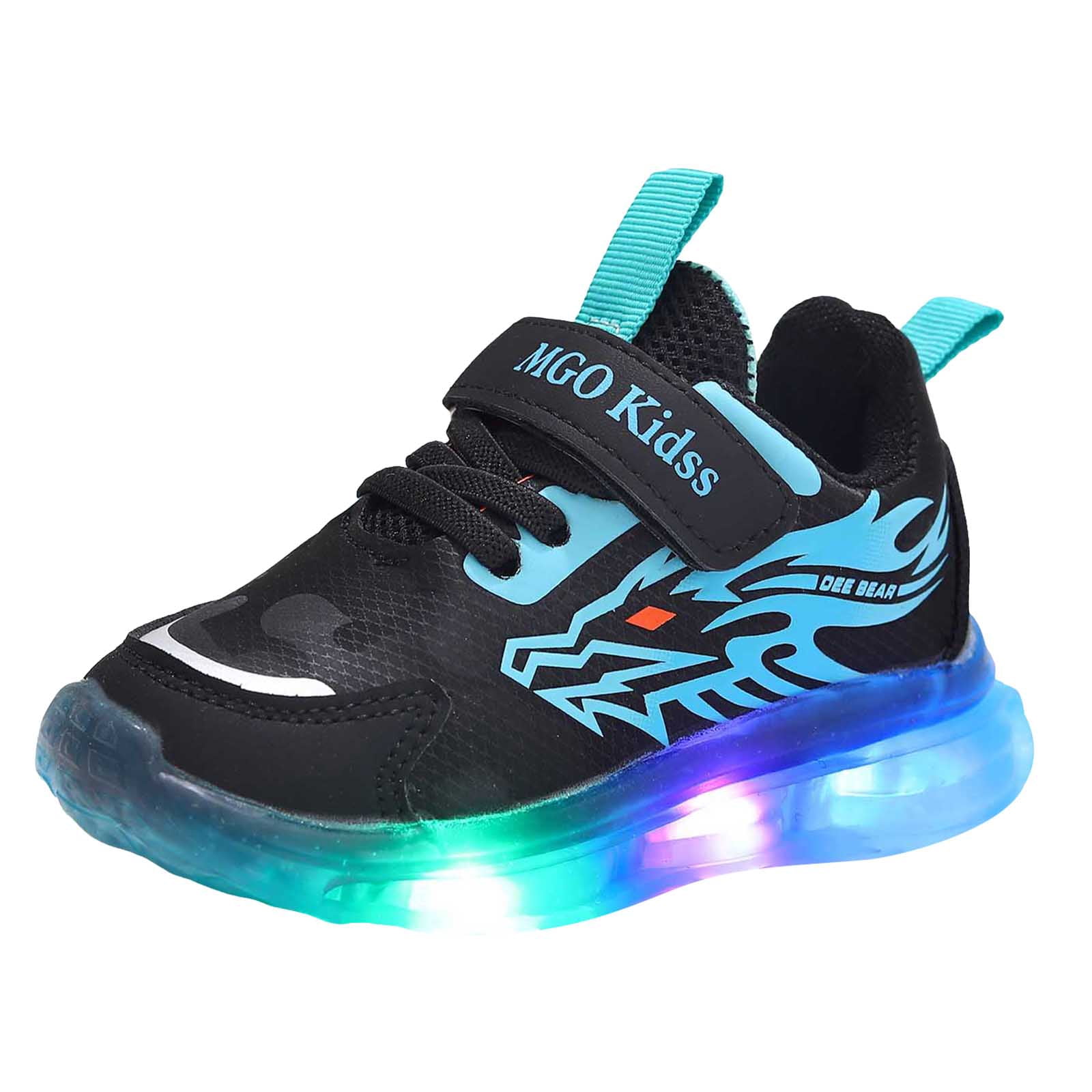 Staki Girls Slip On Shoes Girls Light Up Sneakers LED Flashing Walking ...