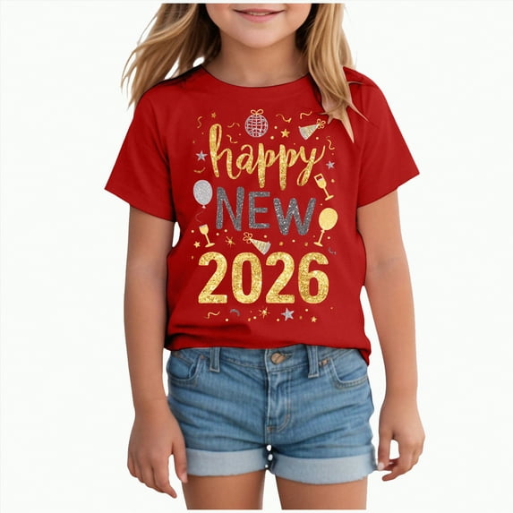 Staki New Years Shirts for Girl Happy New Year Shirt for Girls 2026 New ...