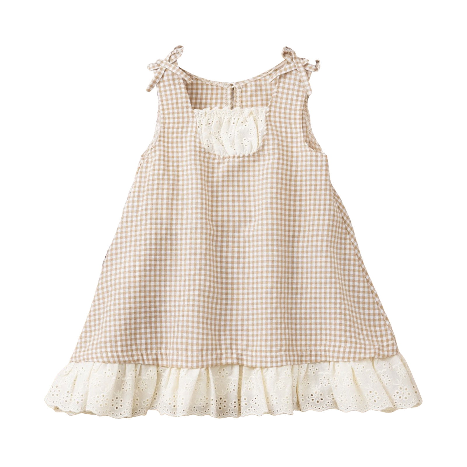 Staki Toddler Girl Dresses Smocked Sundress with Bow Shoulder Straps ...
