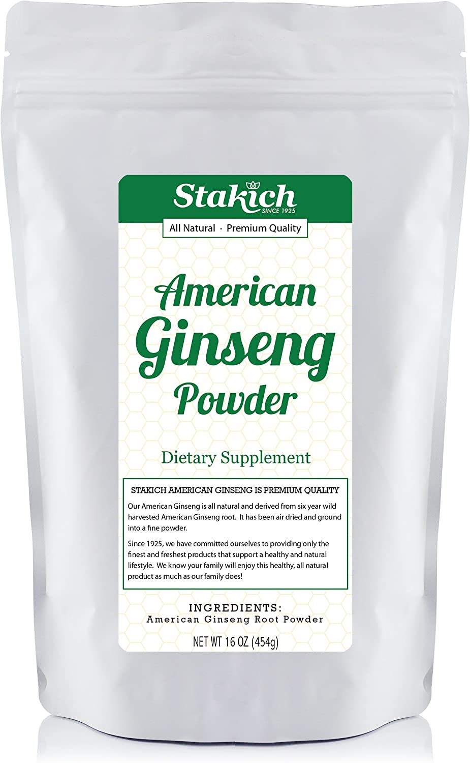 Stakich American Ginseng Root Powder - 1 Pound - Pure, Natural ...