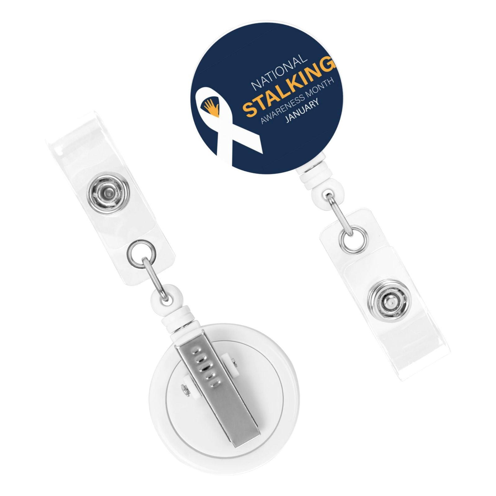 Stalking Awareness Month Yellow Ribbon Badge Reel Retractable Badge ...