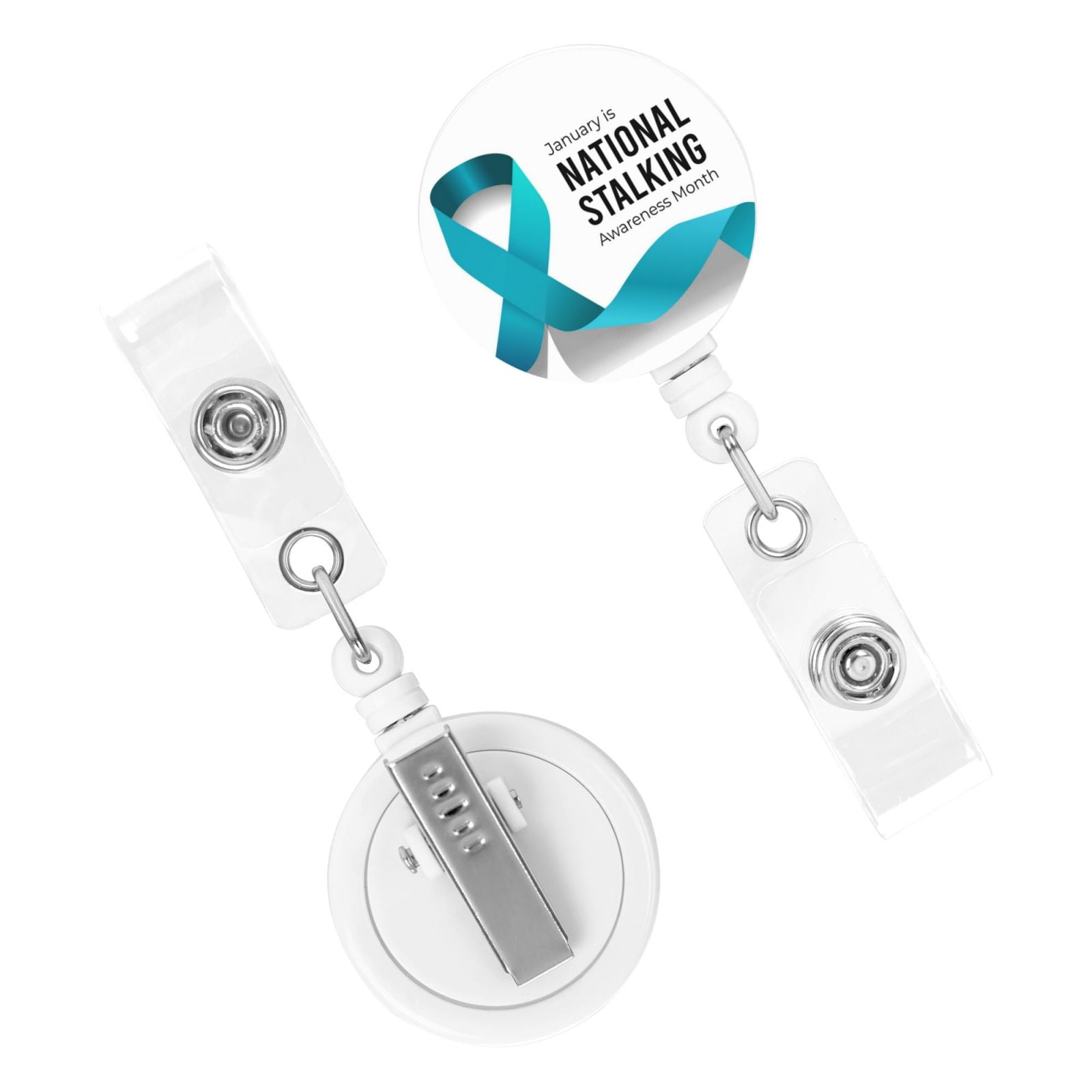 Stalking Awareness Month Yellow Ribbon Badge Reel Retractable Badge ...
