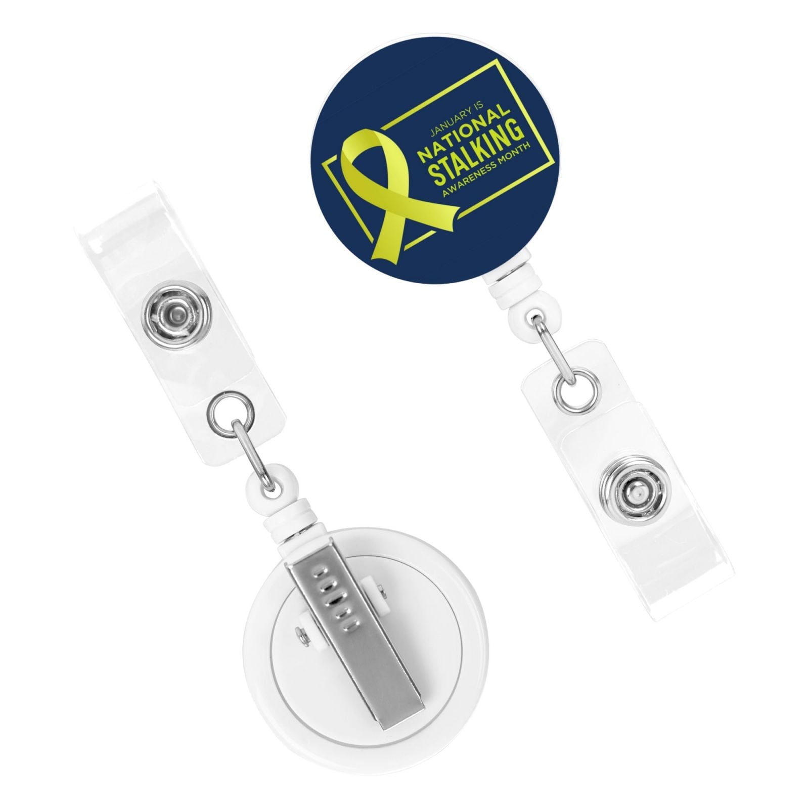 Stalking Awareness Month Yellow Ribbon Badge Reel Retractable Badge ...