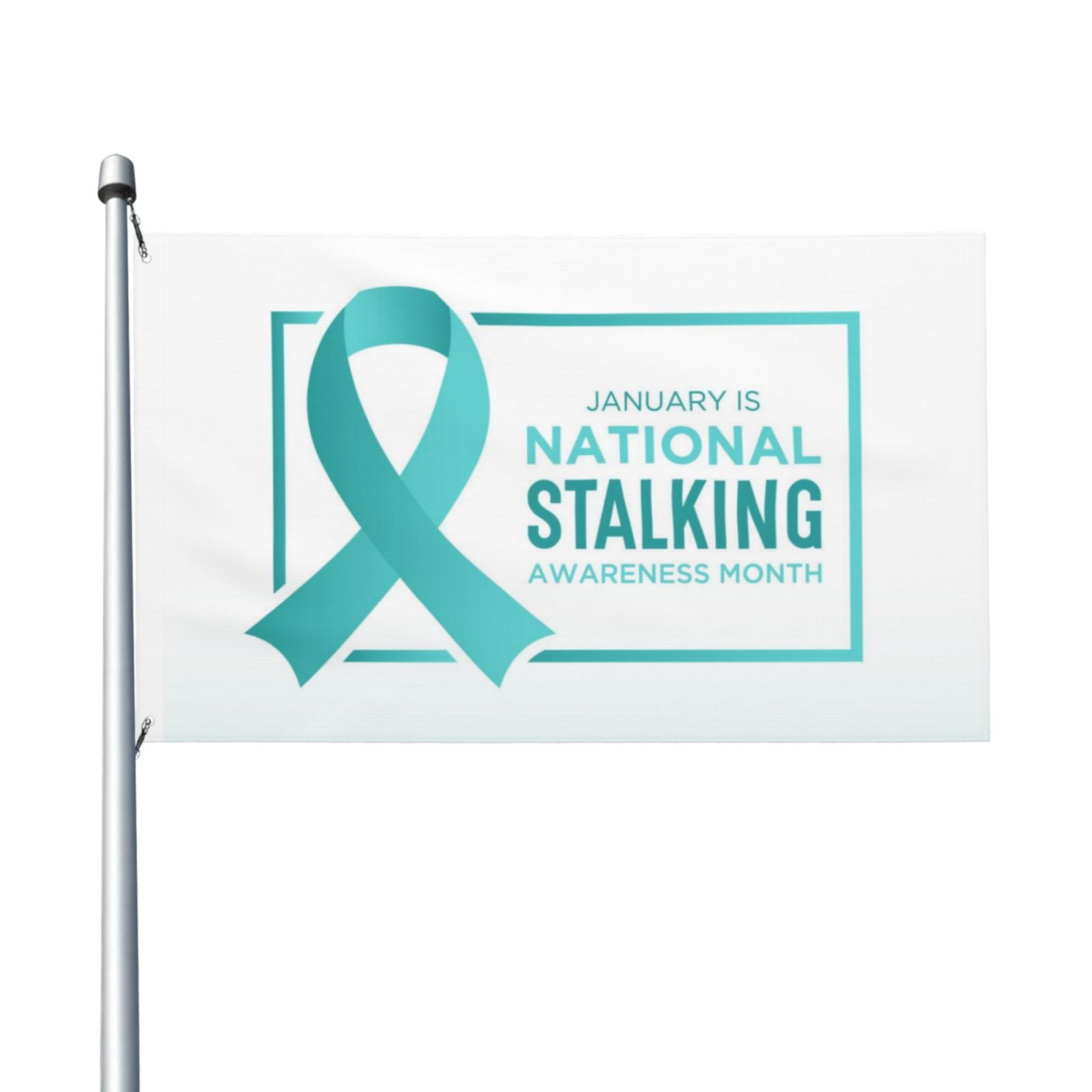 Stalking Awareness Month Yellow Ribbon Garden Flags 3x5 Ft Decoration ...