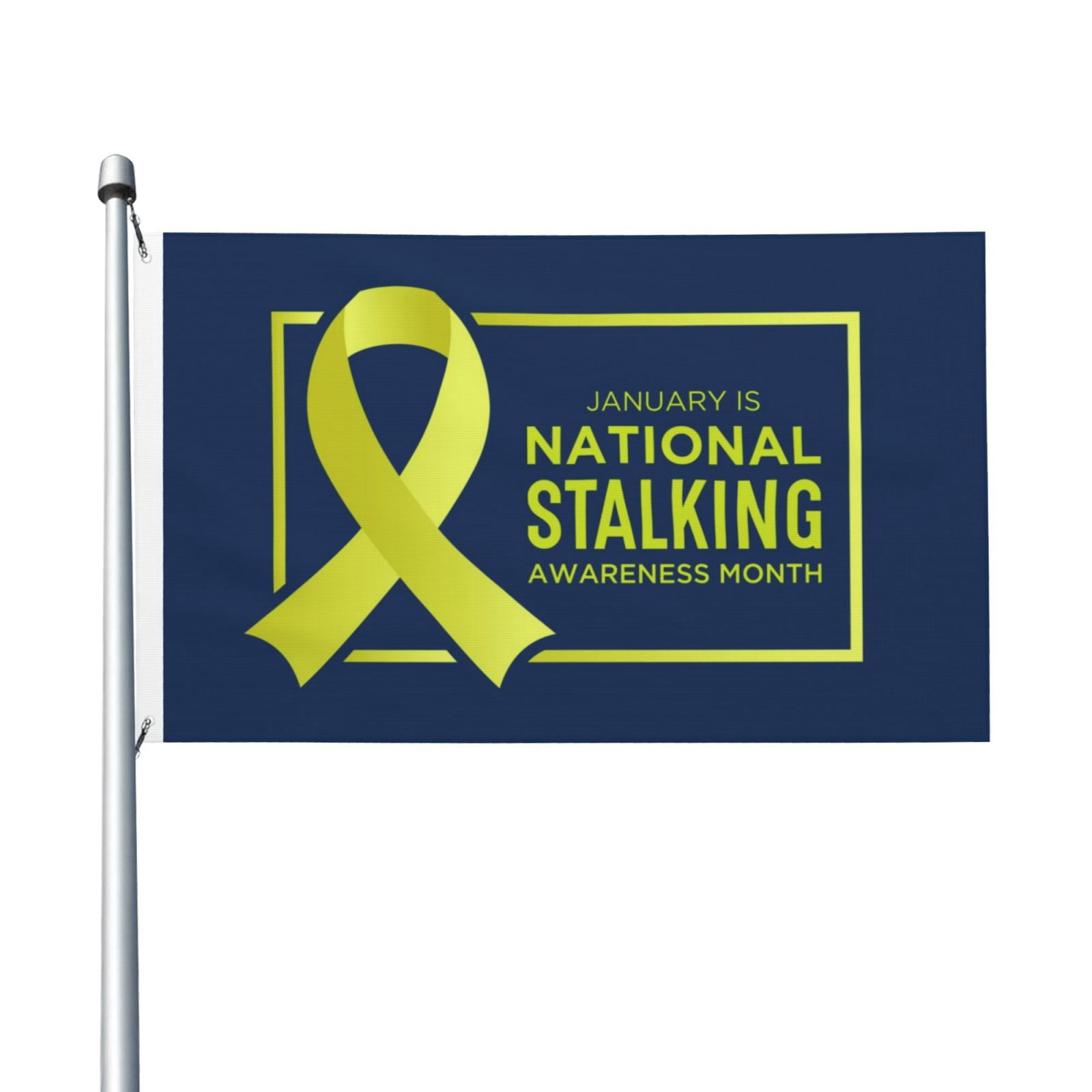 Stalking Awareness Month Yellow Ribbon Garden Flags 3x5 Ft Decoration ...