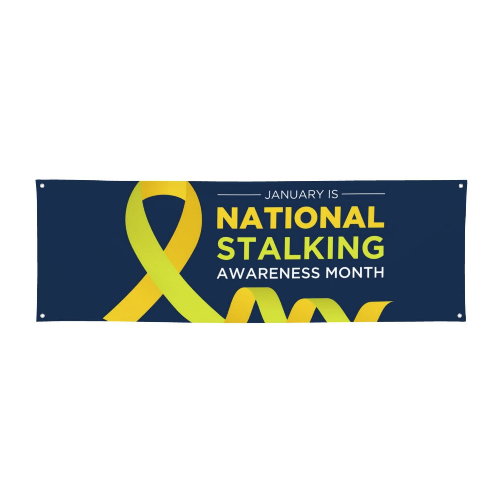 Stalking Awareness Month Yellow Ribbon Large Banner Party Decorations ...