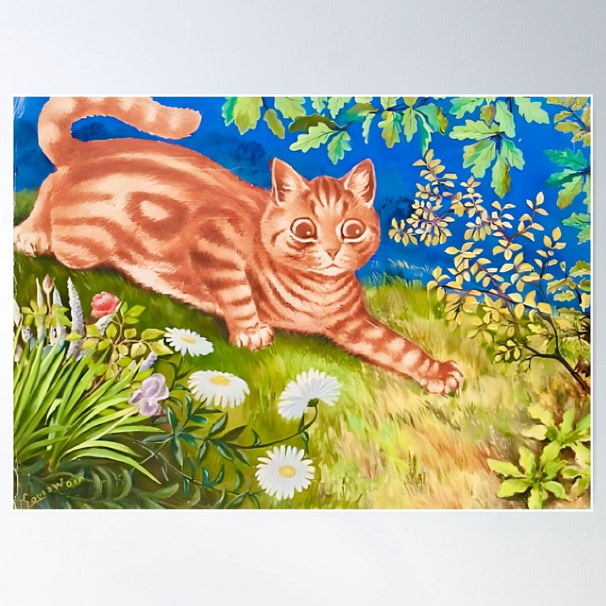 Stalking By Louis Wain Poster Wall Art, Modern Wall Decor For Living ...