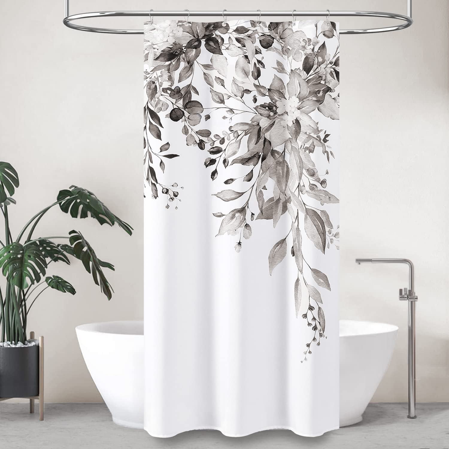 Stall Fabric Shower Curtain - 36x72 Inch Linen Textured Eucalyptus ...