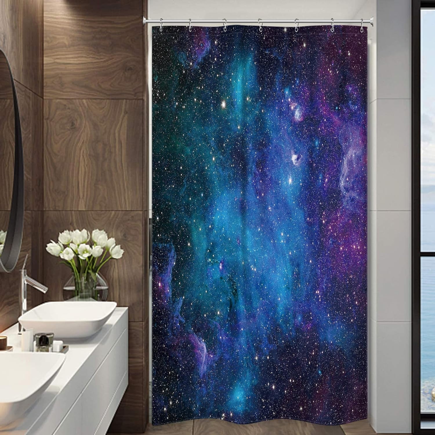Stall Galaxy Outer Space Star Nebula Shower Curtain 36Wx72H Inch Small ...