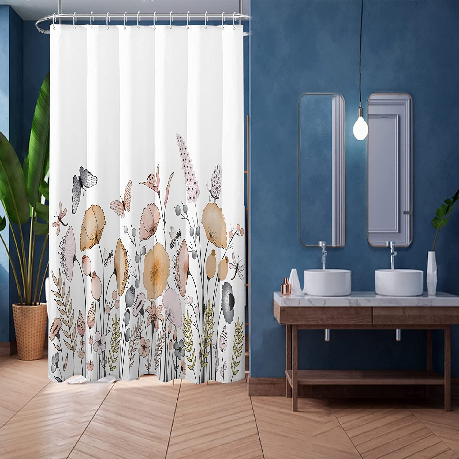 Stall Shower Curtain 36Wx72HInch Narrow Partition Fabric Water ...