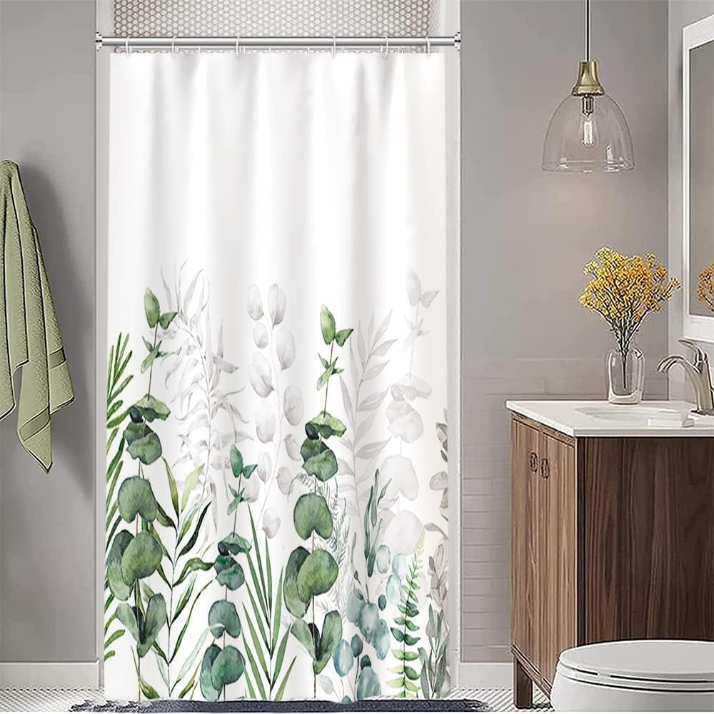 Stall Shower Curtain, Sage Green Eucalyptus Small Shower Curtain for ...